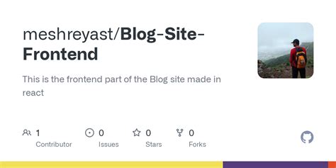 Github Meshreyastblog Site Frontend This Is The Frontend Part Of