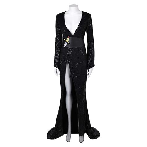 Elvira Mistress Of The Dark Elvira Robe Noire Cosplay Costume