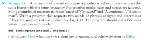 Solved 51 Anagrams An Anagram Of A Word Or Phrase Is