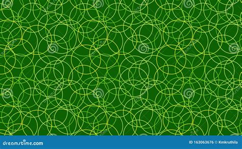 Dark Green Seamless Overlapping Circles Pattern Stock Vector