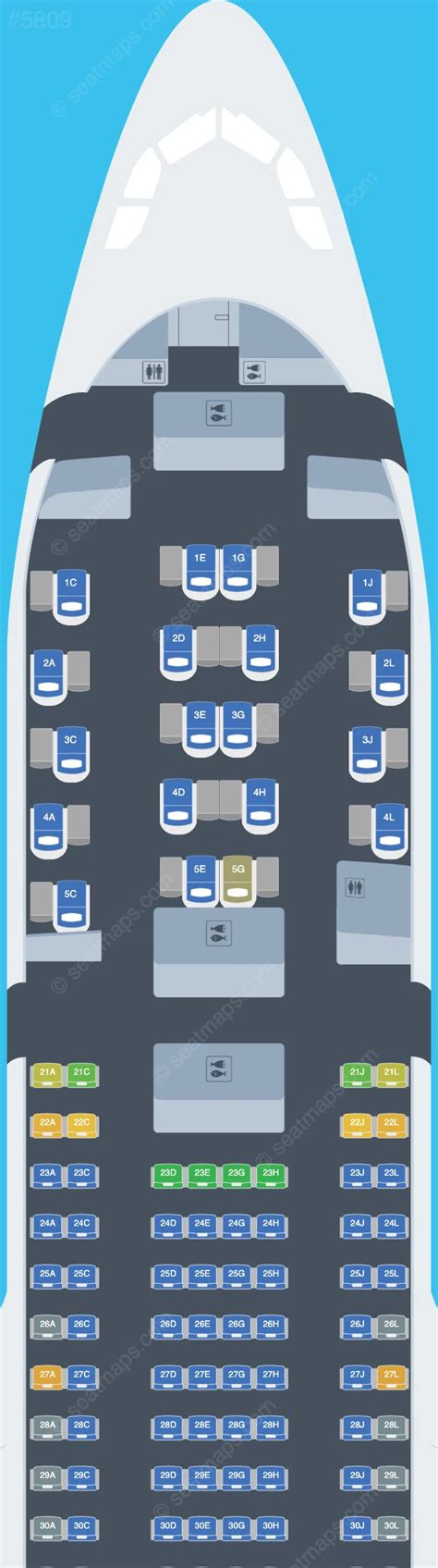 Seat Map Of Iberia Airbus A330 200 Aircraft