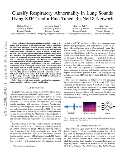 Classify Respiratory Abnormality In Lung Sounds Using Stft And A Fine Tuned Resnet18 Network