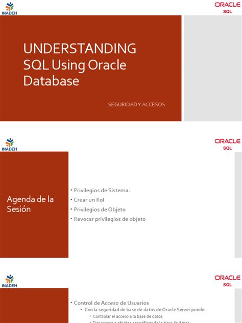Undertanding Sql Oracle 8 Seguridad Y Acceso Pdf Bases De Datos Sql