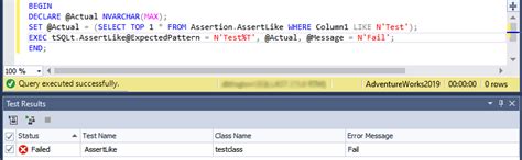 Fixing Failed Sql Server Unit Tests