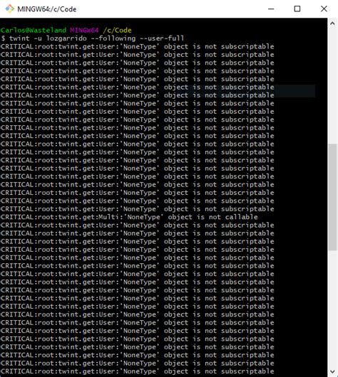 Criticalroottwintgetusernonetype Object Is Not Subscriptable Unicode Issues · Issue