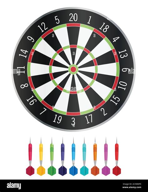 Game Illustration With Darts In Flat Design Style Stock Vector Image