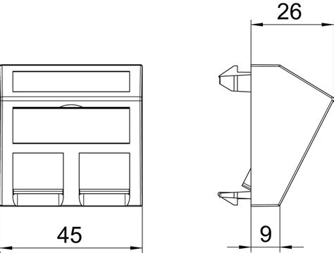 Data Technology Support 1 Module Slanting Outlet Type B Obo