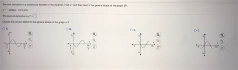 Solved The First Derivative Of A Coninuous Function Y Is