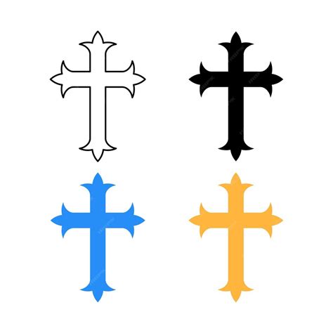종교적 십자가 의 여러 가지 양식 무료 벡터