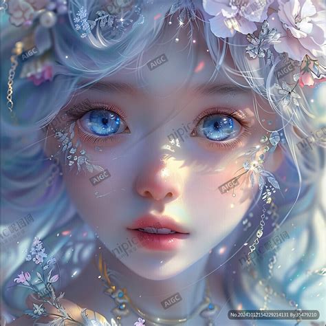 Ai创作图插画梦幻女孩 梦幻少女插画 玄幻奇幻时尚插画 写实人物插画 梦幻女孩插画 写实唯美插画 Cg插画 手绘梦幻少女 厚涂少女 蓝色女孩插画 高精女孩原画稿 插画 蓝色系女孩手绘 Cg绘画