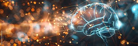 Exploring Neural Pathways And Cognitive Functions Through Closeup Brain Stock Illustration