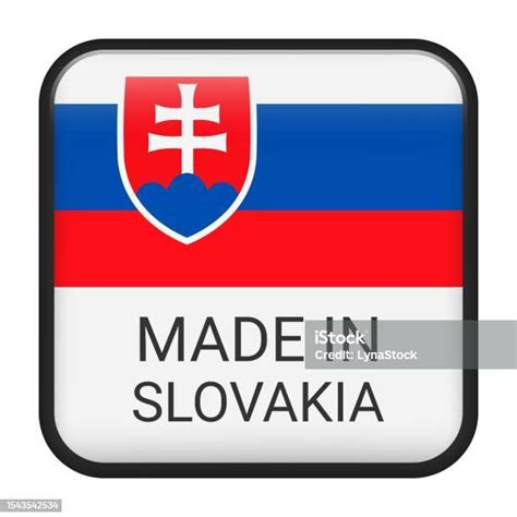 슬로바키아 배지 벡터로 제작되었습니다 별과 국기가있는 스티커 흰색 배경에 고립 된 표지판 개념 기호에 대한 스톡 벡터 아트 및
