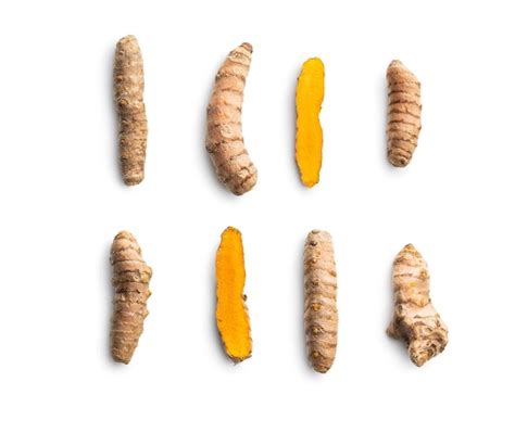 Premium Photo Indian Turmeric Root Turmeric Spice Yellow Turmeric On White Background