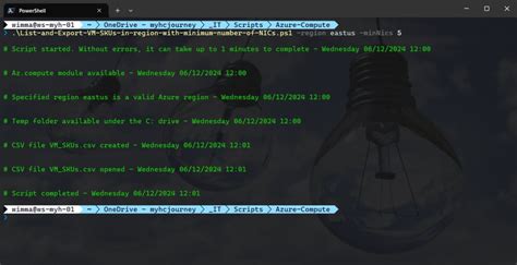 using an azure powershell script to list and export azure vm skus by