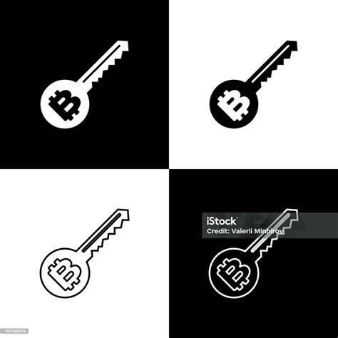 Ilustración De Establecer Iconos Clave Criptomoneda En Fondo Blanco Y
