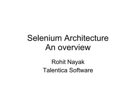 Selenium Architecture Ppt