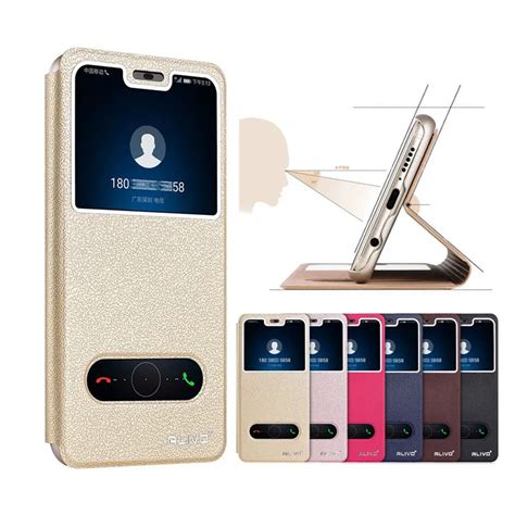 H For Huawei Honor X Case Cover PU Leather View Window Flip Phone Case For Huawei Honor X Case