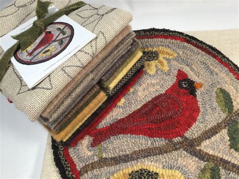 Rug Hooking Kit Cardinal Chair Pad Or Table Mat Round K Diy