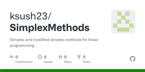 Github Ksush23simplexmethods Simplex And Modified Simplex Methods