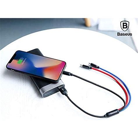 Cabo Baseus 3in1 Type C Lightning Micro Usb 3a 1 2m Preto