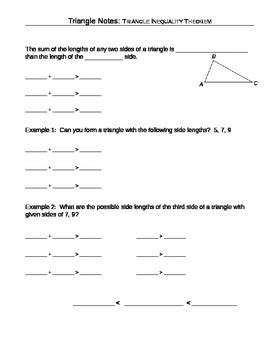 Triangle Inequality Theorem Guided Notes By Making Geometry Great