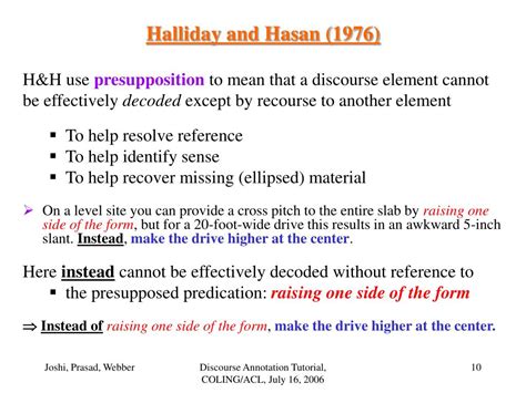 Ppt Discourse Annotation Discourse Connectives And Discourse Relations Powerpoint
