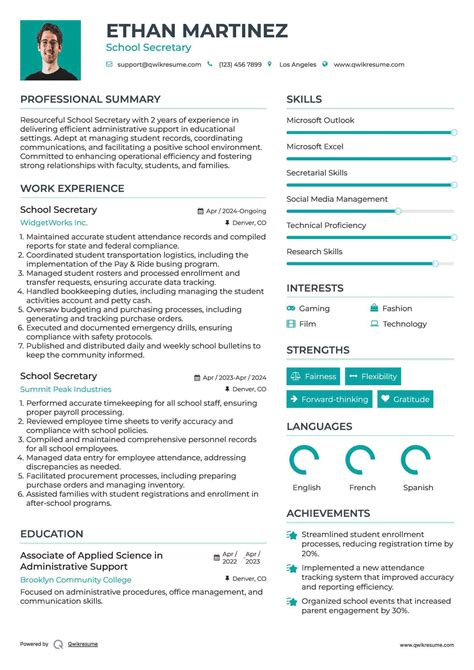 10 School Secretary Resume Samples And Templates For 2026