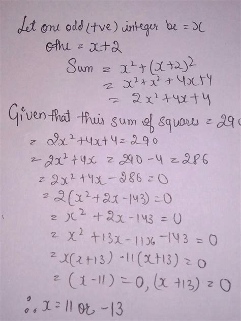 How To Find Two Consecutive Odd Integers