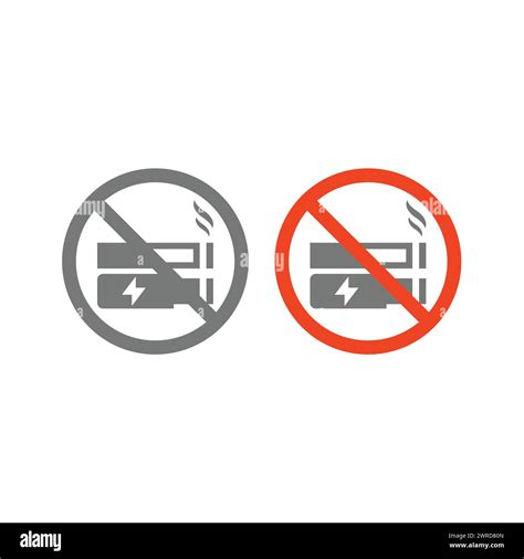 No Smoking And No Vaping Vector Sign Prohibition Red Icon Set Stock Vector Image And Art Alamy