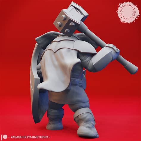 Stl File Loxodon Barbarian Tabletop Miniature Pre Supported 🎲 ・3d