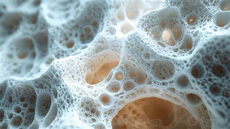 Abstract Close Up Of Microbial Foam With Bubbles And Textured Surface