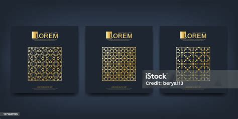 브로셔 전단지 전단지 광고 표지 잡지 또는 연례 보고서를 위한 최신 벡터 템플릿입니다 A4 사이즈 이슬람 디자인 책 레이아웃 이슬람 스타일의 추상적 인 황금 프리젠 테이션