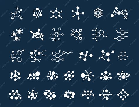 Premium Vector Molecules Collection Chemistry Elements Different Molecule Science Or Education