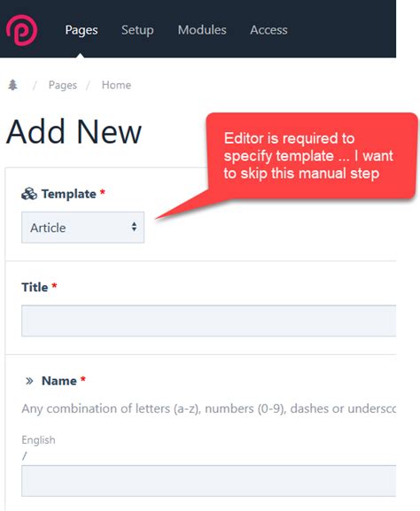 Support Add New Page Urls That Specify The Desired Page Template