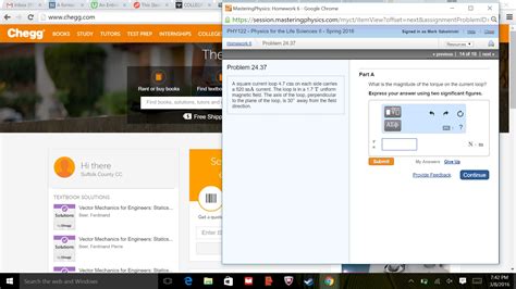 Solved A Square Current Loop 4 7 Cm On Each Side Carries A Chegg Com