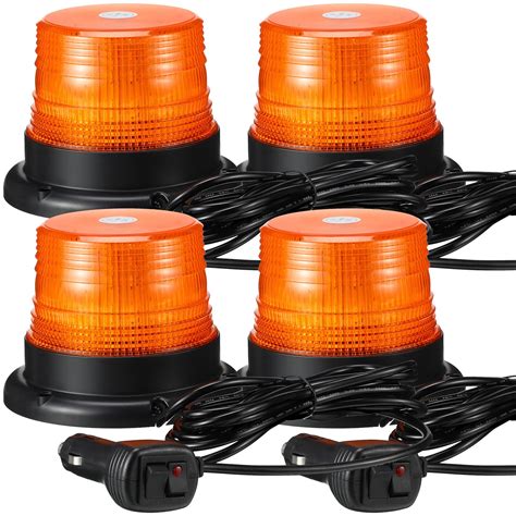 Buy 4 Packs 60 Led Strobe Lights Amber Warning Flash Strobe Light With Magnetic Base Led Roof