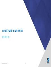 Guide To Writing A Lab Report Course Hero