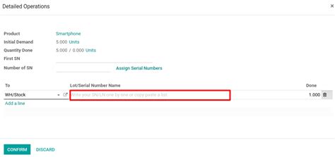 work with serial numbers — documentation odoo 13 0