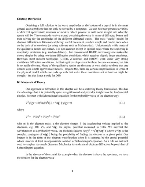 P1 Projection Methods In Electron Diffraction