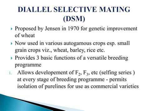 Population Breeding In Self Pollinated Crops Pptx Gardening Home And Garden