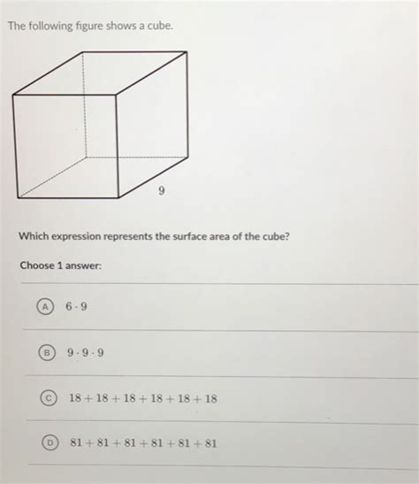 Solved The Following Figure Shows A Cube Which Expression Represents