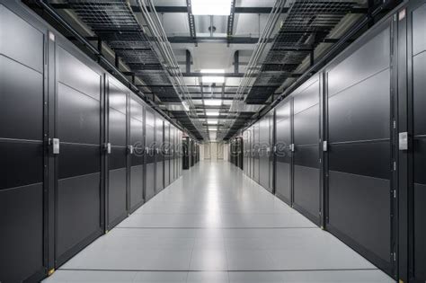 High Tech Storage Facility With Massive Servers Backup Systems And