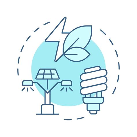 Use Led Light Soft Blue Concept Icon Reduce Electricity Consumption