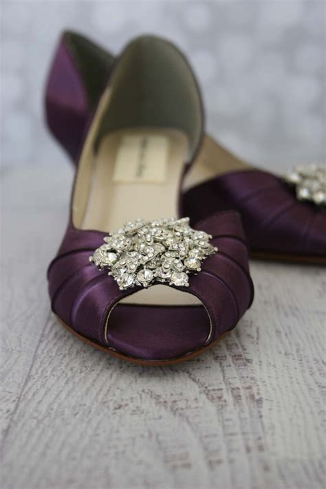 Plum Wedding Shoes Plum Wedding Peep Toes Custom Wedding Etsy