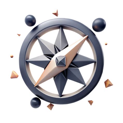 3d Compass Rose Illustration Abstract Navigation Symbol Geometric Design Element 55387395 Png