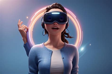 Premium Ai Image Motion Effects Vr Device And 3d Character