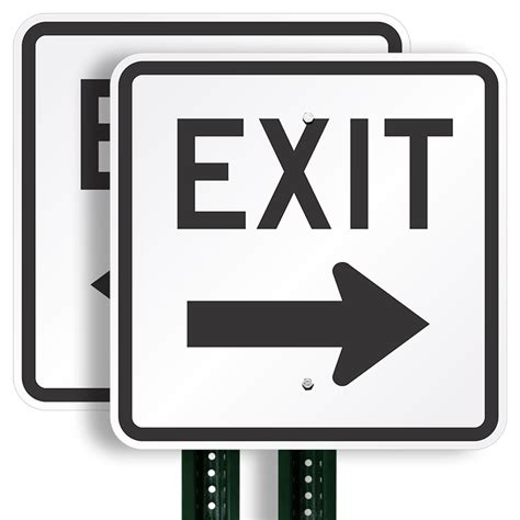 In X In Parking Lot Sign Exit Right Arrow Sign SKU K