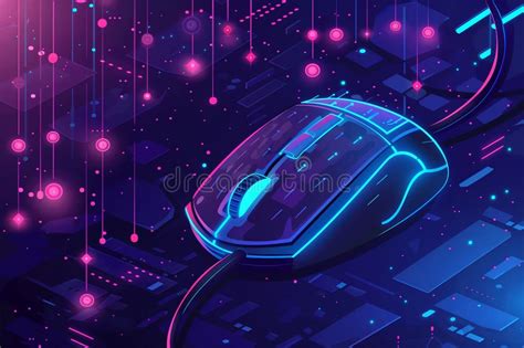 A Modern Computer Mouse Hovering Over Binary Code In A Digital