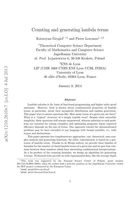 PDF Counting And Generating Lambda Terms