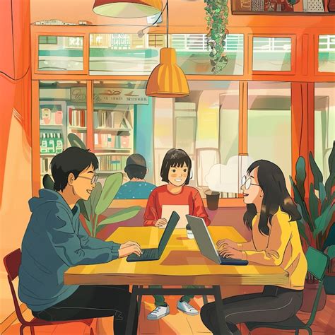 그래픽 디자이너의 디지털 아트 스타일 일러스트레이션 Ai 생성 이미지